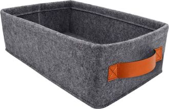 Garneck Faltbarer Aufbewahrungskorb Rechteckiger Filzkorb mit Griffen Große Kapazität Leicht Robust Vielseitig für Wohnzimmer Küche Büro Babyzimmer Geeignet