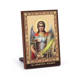 NKlaus Erzengel Michael - Holz Ikone 6x8cm Heiligenbild christlich - Ikonografie 1355