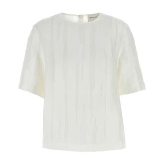Loulou Studio Toba Rundhalsbluse - - Tops - Damen - Wei&szlig; - L