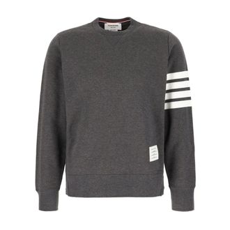 Thom Browne Homme, Pulls, Gris, Taille: M SweaT-shirt en Coton Gris