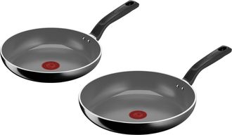 Lagostina Goccia Set mit 2 Pfannen 24/28 cm, Antihaft-Keramikbeschichtung, optimale Gleitf&auml;higkeit, einfache Reinigung, umweltfreundlich, Thermo-Signal, sicher,