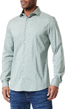 s.Oliver Chemise Cintrée à Manches Longues, Coupe ajustée, Vert, M Homme