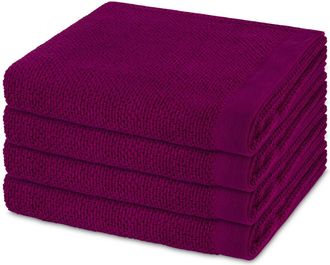 M&ouml;ve Bliss 4er Set Handt&uuml;cher 50x100 cm - Extra weiche Baumwolle mit Perlstruktur und Massageeffekt - Breiter Saum & Kordelaufh&auml;nger - Hautfreundlich, Stra