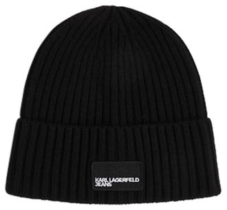 Karl Lagerfeld Karl Lagerfeld Jeans, Damen, Umgeschlagene M&uuml;tze, Schwarz, One Size