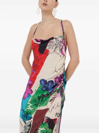 Iceberg robe mi-longue à fleurs - Tons neutres