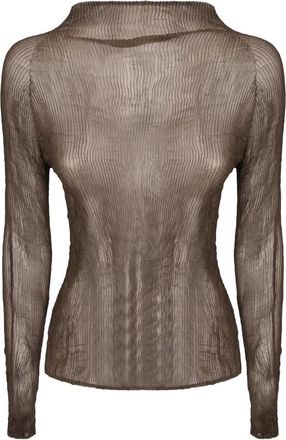 Issey Miyake Femme, Blouses et Chemises, Brun, Taille: 40 FR Chiffon Twist 1