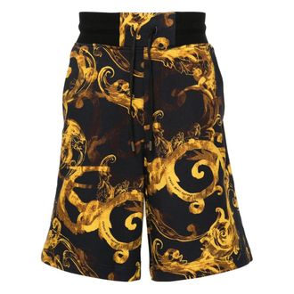 Versace Jeans Couture Schwarze Baumwoll-Casual-Aquarell-Shorts - - Shorts - Herren - Mehrfarbig - M