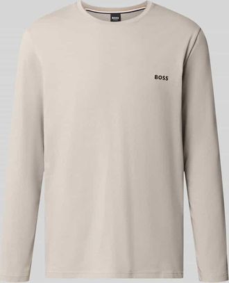 HUGO BOSS Langarmshirt mit kleinem Logo-Schriftzug