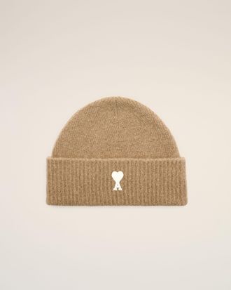 Ami Ami Paris - Bonnet beige en alpaga Ami de Coeur Beige Mastic & ecru - TU - Unisex