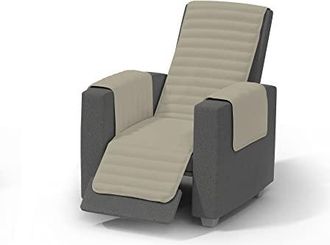 Italian Bed Linen Elegant Gesteppte Recliner-Decke, 100% Mikrofaser, Turteltaube/Hell Grau