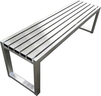 Generic Gartenbank Edelstahl Wetterfest Balkonbank Metall 2 Sitzer Parkbank Ohne R&uuml;ckenlehne Terrassenbank Robuste f&uuml;r Veranda, Eingangsbereich, &Ouml;ffentliche B