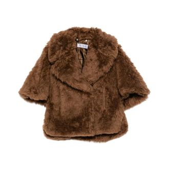 Max Mara Doppelreihiger Kunstpelzmantel - - Jackets - Damen - Braun - S