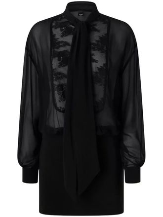 Pinko robe courte &agrave; empi&egrave;cements - Noir