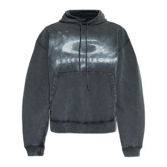 Balenciaga Washed Crayon Loop Oversized Hoodie - - Sweatshirts & Hoodies - Herren - Grau - S