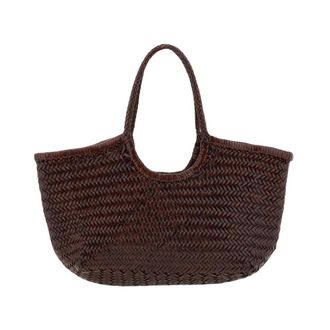 Dragon Diffusion Cabas en cuir tress&eacute; - Femme - Sacs - Brun - Taille: ONE Size