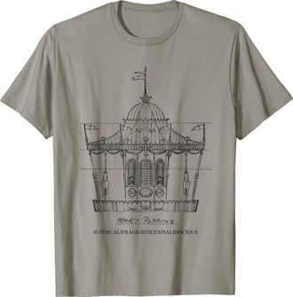 Disney Mary Poppins Carousel Sketch T-Shirt