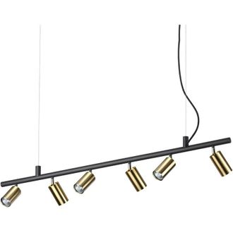 Ideal Lux Ideal Lux - dynamite - Luminaire suspendu dint&eacute;rieur &agrave; 6 lumi&egrave;res, laiton satin&eacute;, GU10