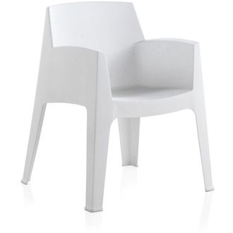 PEGANE Pegane - Lot de 12 chaises de jardin empilables en r&eacute;sine coloris Blanc - Longueur 67 x Profondeur 60 x Hauteur 82 cm