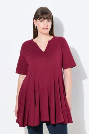 Ulla Popken T-Shirt T-Shirt A-Linie Tunika-Ausschnitt Halbarm