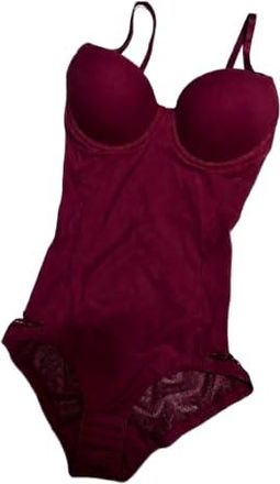 Generic YUJIEBB Body post-partum avec soutien-gorge Edition Sl Dentelle Body aper Sous-v&ecirc;tements Femme Hiver Faion, Rouge, XXL