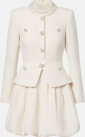 Self Portrait Robe en tweed &agrave; ornements