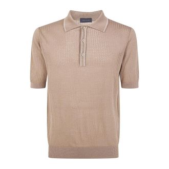 Tagliatore Kurzarm-Strickpoloshirt - - Tops - Herren - Braun - 2XL