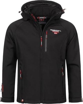 Geographical Norway Veste softshell pour homme - Automne - Hiver - Pluie - Pour lextérieur - Transition, Noir, XL