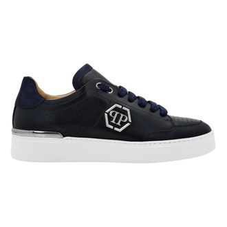 Philipp Plein unisex, Chaussures, Bleu, Taille: 36 EU Mix Leather Lo-Top Baskets