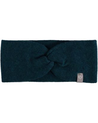 Fraas Damen Stirnband aus Kaschmir - 24 x 10,5 cm - warmes Strickband mit Schleife Petrol