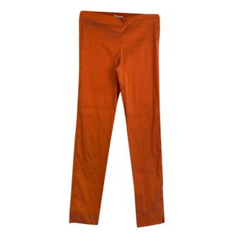 P.A.R.O.S.H. PAROSH Orange Silk Slim Fit Pants Size XS