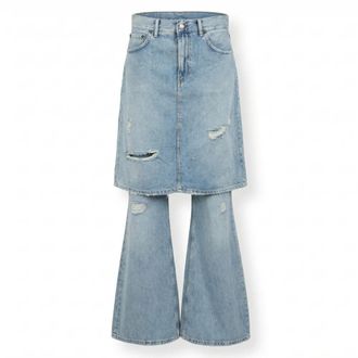 Acne Studios Femme, Jeans, Bleu, Taille: 38 FR Pantalon en denim superpos&eacute;