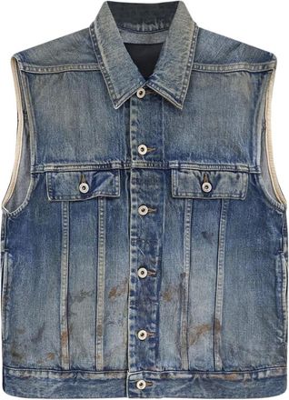 Rick Owens Homme, Vestes, Bleu, Taille: XL Gilet en jean