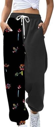 Generic Pantalon de Jogging pour Femme Pantalon Imprimé de Jolis Motifs Taille Haute Pantalon de Sport Pantalon Confortable avec Poches Pantalon Detente Femme