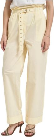 Liu Jo Femme, Pantalons, Jaune, Taille: 40 FR Straight Pantalons