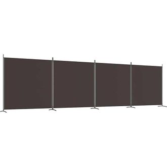 vidaXL 4-tlg. Paravent Braun 698x180 cm Stoff Vidaxl