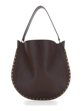 Isabel Marant Womens Hobo Bag Oskan Brown Leather Shoulder
