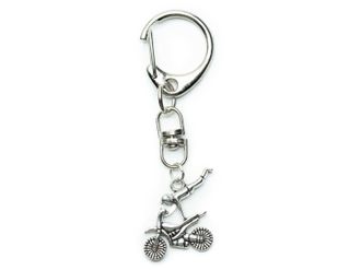 Miniblings Stunt Enduro Schl&uuml;sselanh&auml;nger Motorrad Crossmaschine slb aufstehn - Handmade Modeschmuck I Anh&auml;nger Schl&uuml;sselring Schl&uuml;sselband Keyring