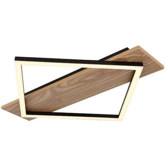 Globo Lighting Globo Lighting - Plafonnier design lampe en bois lampe led noir carr&eacute; opale lampe de salon