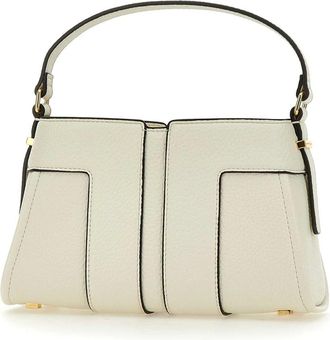 Elisabetta Franchi Femme, Sacs, Blanc, Taille: ONE Size Sac &agrave; main en cuir v&eacute;gan effet martel&eacute;