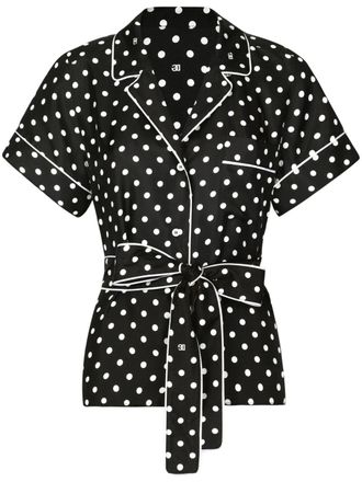 Dolce & Gabbana chemise en soie à pois - Noir