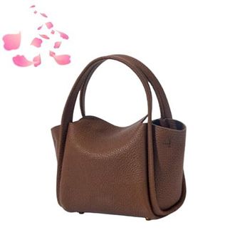 Generic Mini sac seau en cuir de vachette pour femme, sac &agrave; main classique l&eacute;ger, sac &agrave; bandouli&egrave;re tendance, portefeuille &agrave; bandouli&egrave;re amovible, Caf&eacute; noir, 