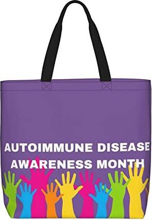 Generic Sac De Courses Sensibilisation Aux Maladies Auto-Immunes Fourre Tout Pliable R&eacute;utilisable Sacs &Agrave; Main, Pour &Eacute;cole, Filles, Shopping, Burea