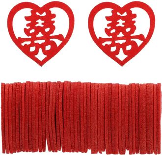 Valiclud 200 St&uuml;ck Vliesstoff Bettdekoration Rote Hochzeitsartikel Streudekoration f&uuml;r Chinesische Hochzeitsfeier und Hochzeitszimmer