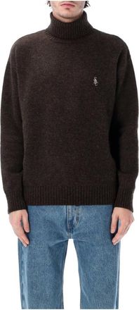 Sporty & Rich Homme, Pulls, Brun, Taille: XL SRC Wool Turtleneck