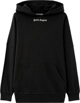 Palm Angels Homme, Sweatshirts et sweats &agrave; capuche, Noir, Taille: M Logo Cotton Sweat &agrave; capuche