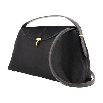 Toteme T-Lock Top Handle Bag - Black