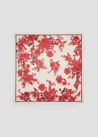 Mango Foulard &agrave; fleurs orange br&ucirc;l&eacute; - Femme - Taille unique - MANGO