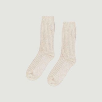 Colorful Standard Chaussettes en laine m&eacute;rinos m&eacute;lang&eacute;e Ecru COLORFUL STANDARD