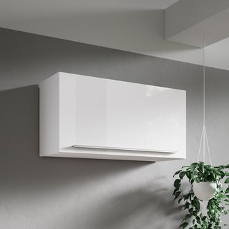 Casa home24 H&auml;ngeschrank 100 x 50 x 35cm Wei&szlig;/Hochglanz Wei&szlig;