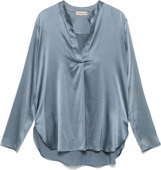 Blanca Vita Klassische Satinbluse - Blau
